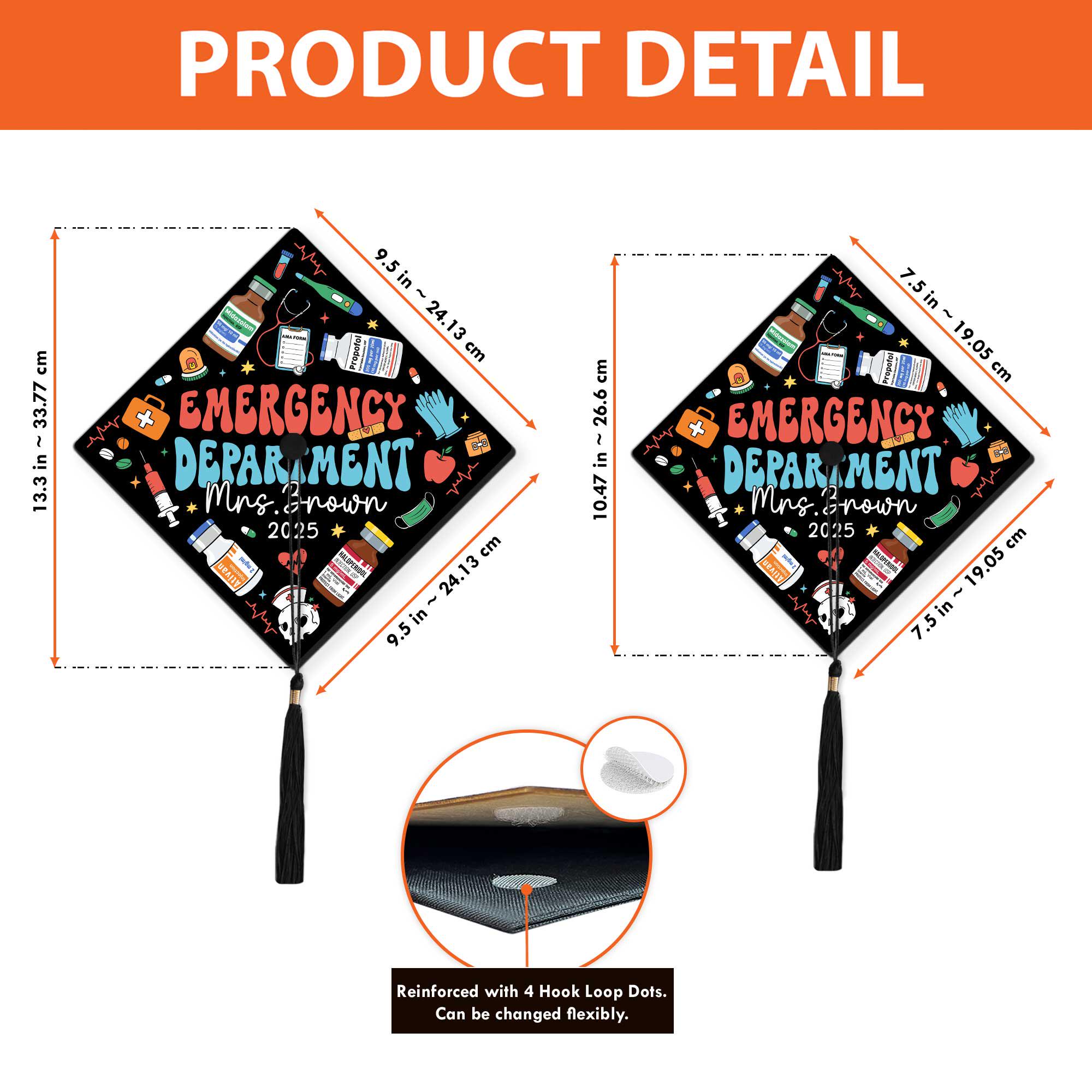 Nurse Graduation Cap Topper, Emergency Department Cap Topper, ER Nurse ...