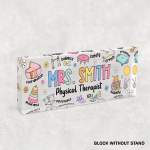 Physical Therapist Desk Name Sign, PT Name Plate, Physical Therapy Gift ...