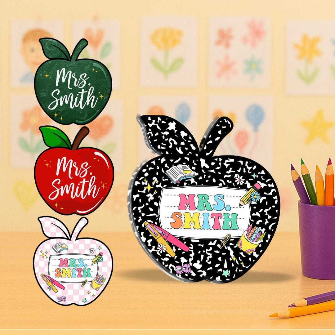 Custom Teacher Acrylic Block, Teacher Name Plate Desk Name Plaque ...