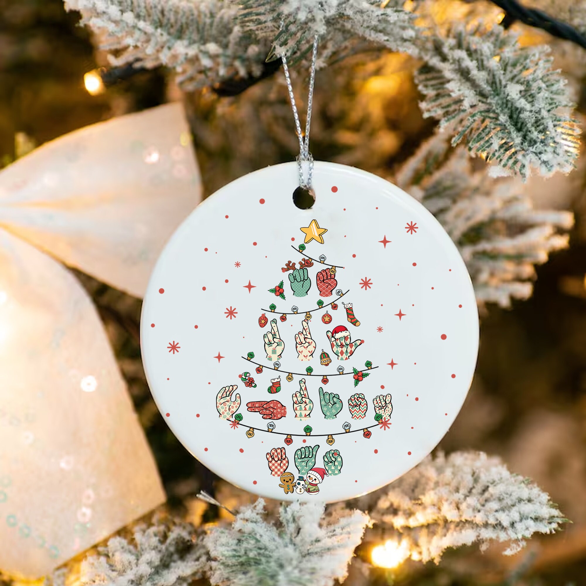 Sign Language Ornament, Sign Language Christmas Tree Ornament, Merry ...