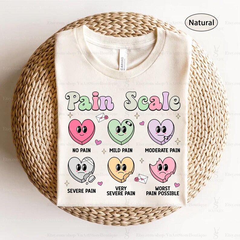 Pain Scale Shirt, Nurse Valentine's Day Shirt, Nurse Heart Shirt, Nurse ...