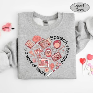 Speech Therapy Valentine Shirt, Speech Therapy is A Work of Heart Shirt ...