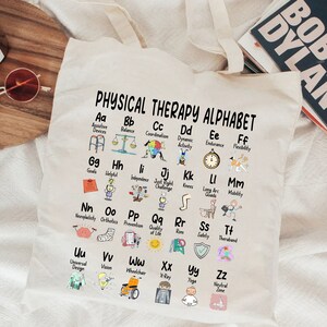 Physical Therapy Alphabet Tote Bag, ABC of Physical Therapy Tote Bag ...