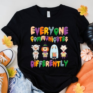 Speech Therapy Halloween Shirt, Everyone Communicates Differently Shirt ...