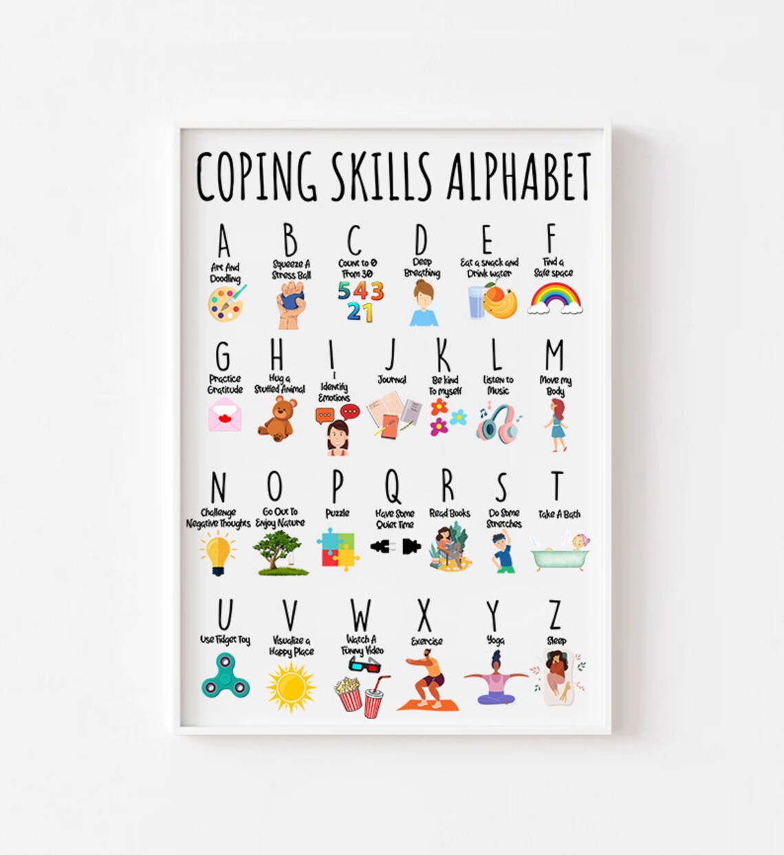 Coping Skills Alphabet Poster Mental Health Matters School - Etsy