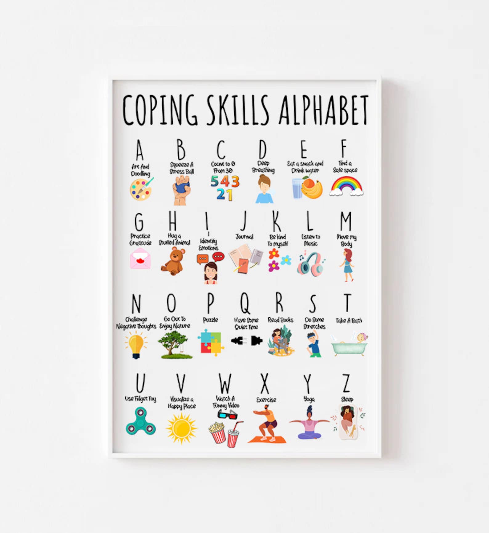 Coping Skills Alphabet Poster Mental Health Matters School - Etsy
