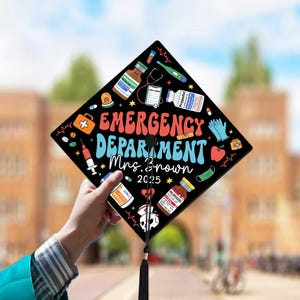 Nurse Graduation Cap Topper, Emergency Department Cap Topper, ER Nurse ...