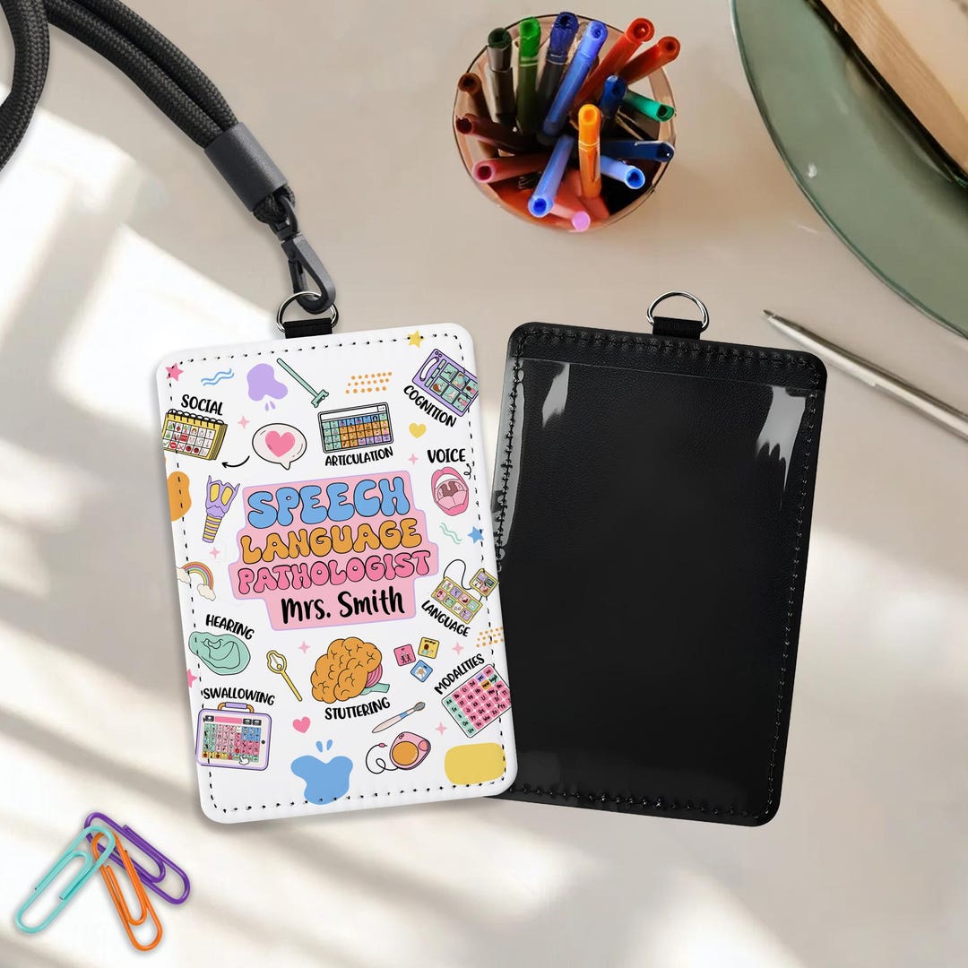 Speech Therapy ID Badge Holder, Speech Language Therapist, SLP Teacher ...