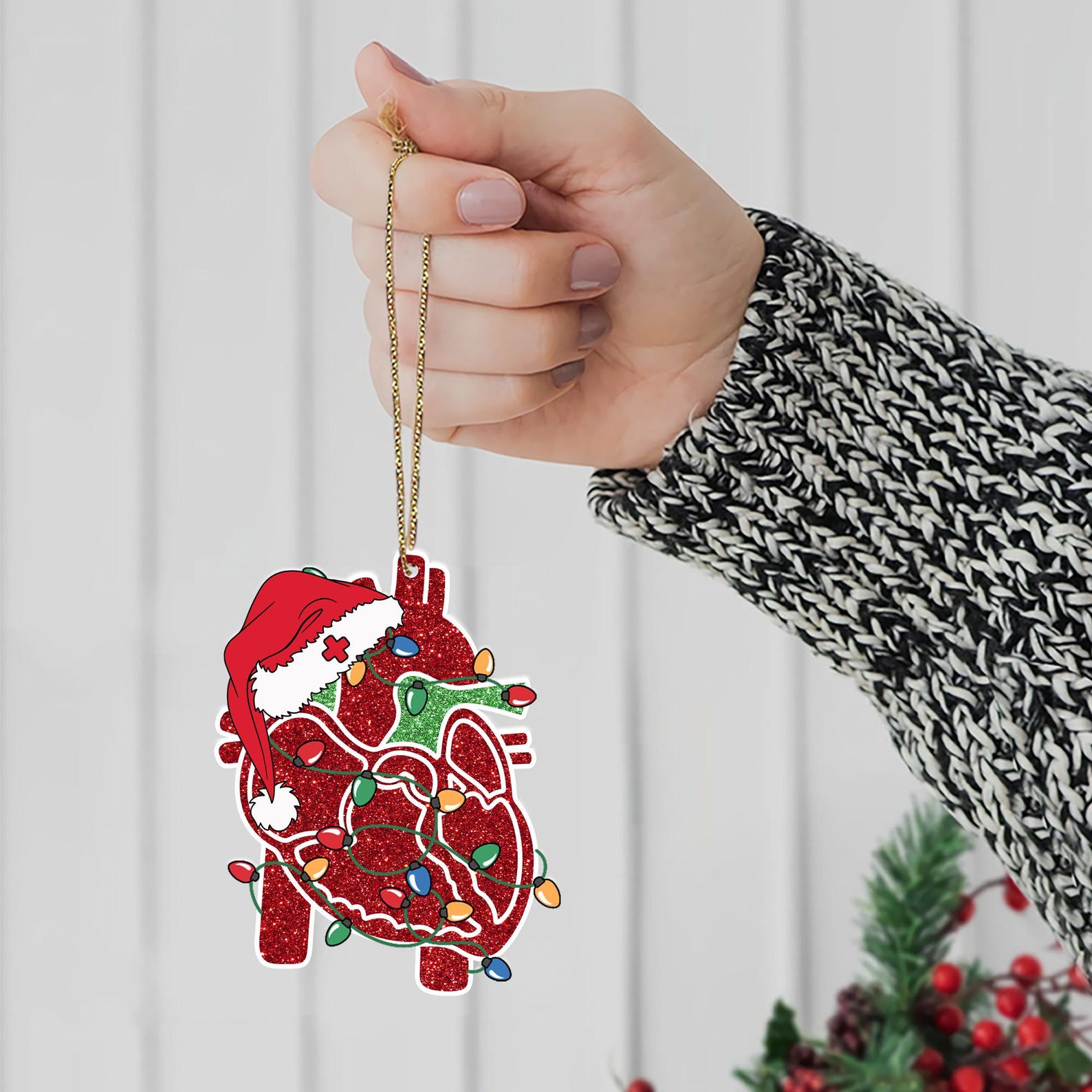 Anatomical Heart Christmas Ornament, Funny Cardiologist Cardiac Nurse ...