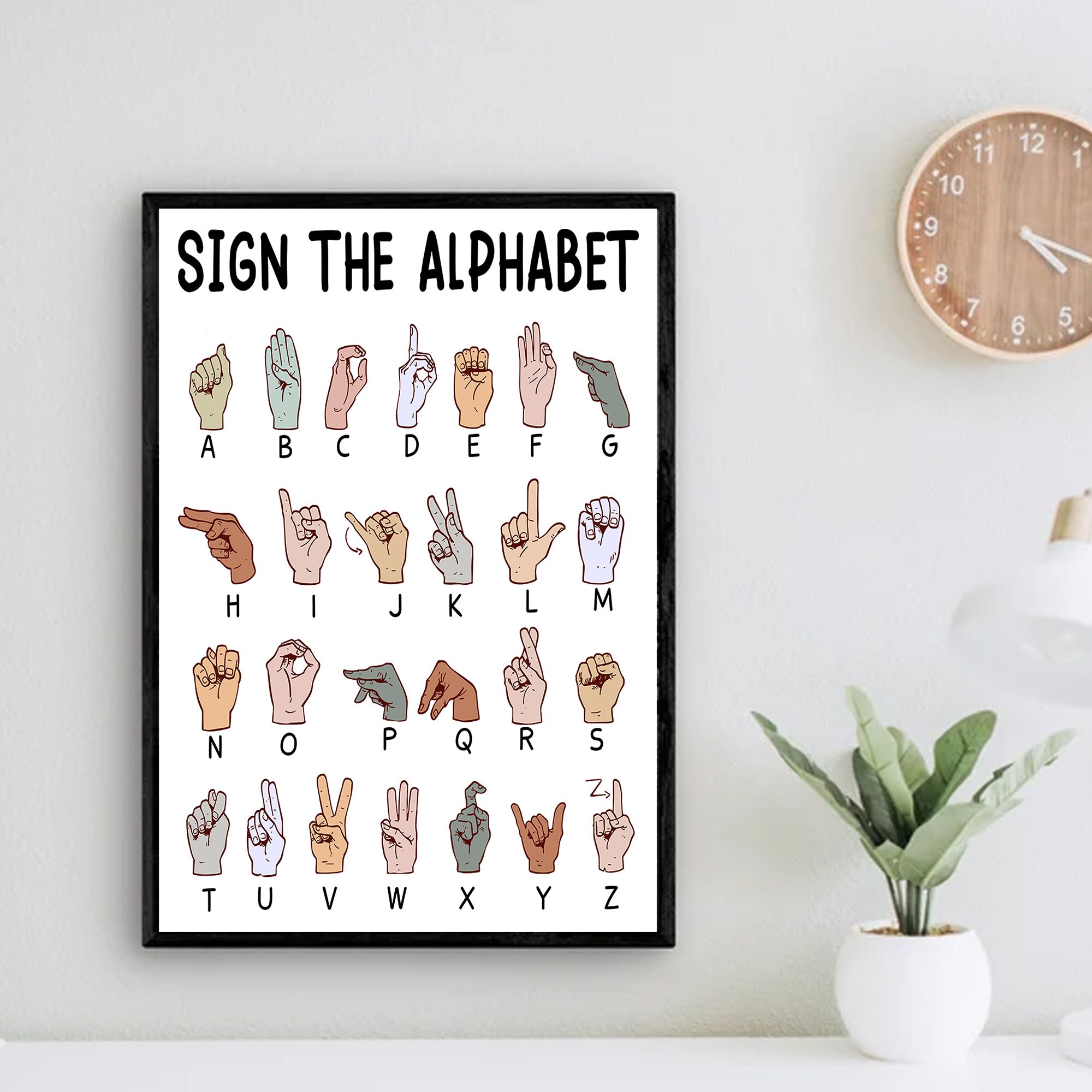 ASL Poster American Sign Language Alphabet Poster - Etsy