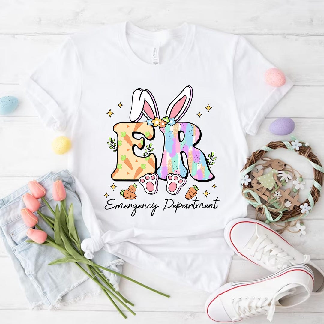 ER Nurse Easter Shirt, Easter Emergency Department Nurse Spring Tee, ER ...