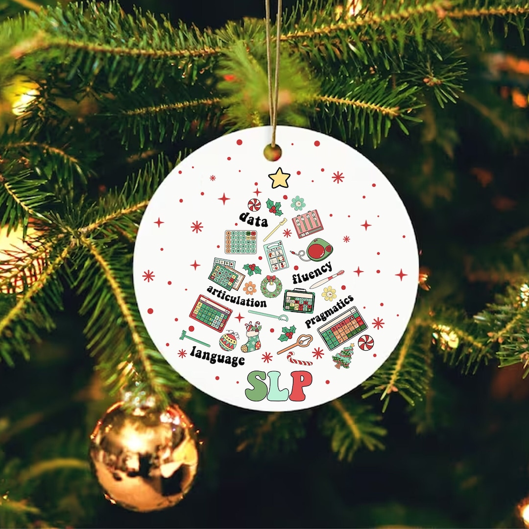 Speech Therapy Christmas Ornament, SLP Christmas Tree Ornament, Speech ...