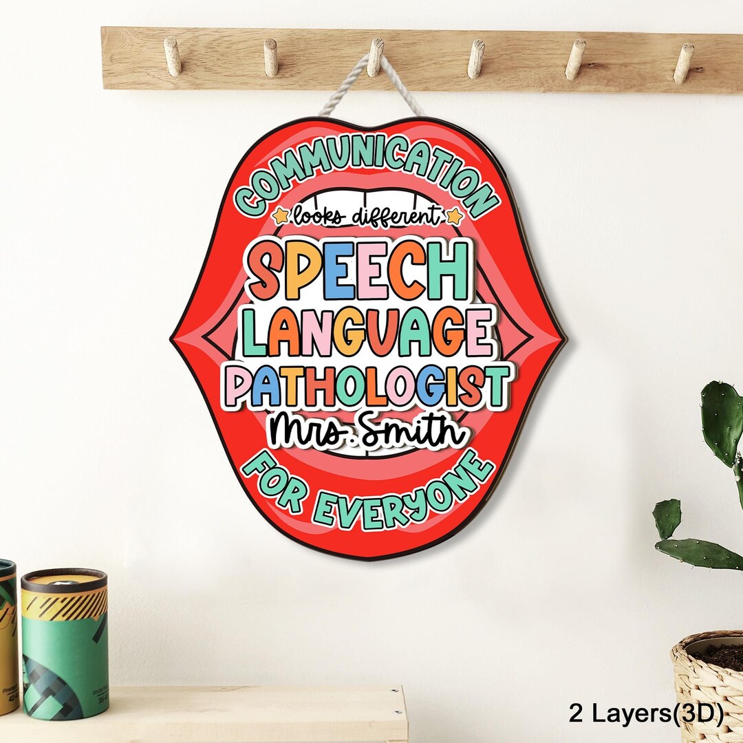 Speech Therapist Door Sign, Communication Looks Different for Everyone ...