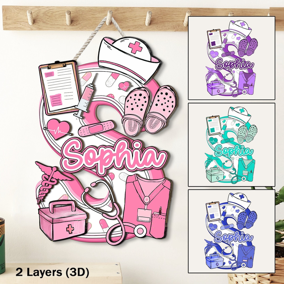 Nurse Gift, Nurse Door Sign, RN NICU Nurse School, Custom Hanger Sign ...
