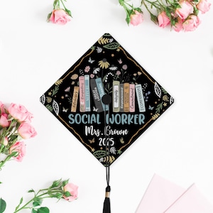 Social Worker Graduation Cap Topper, Personalized Grad Cap Topper ...