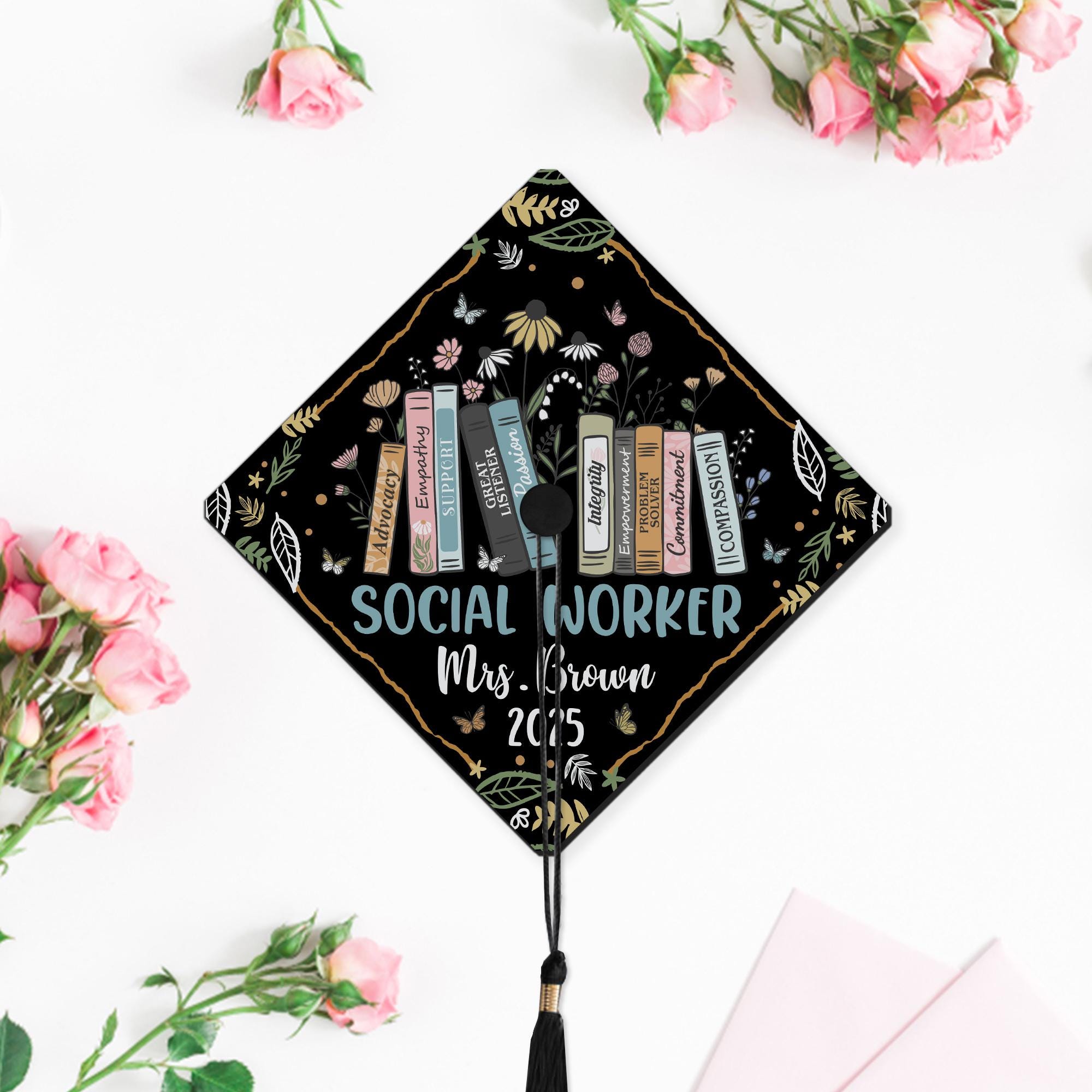 Social Worker Graduation Cap Topper, Personalized Grad Cap Topper ...