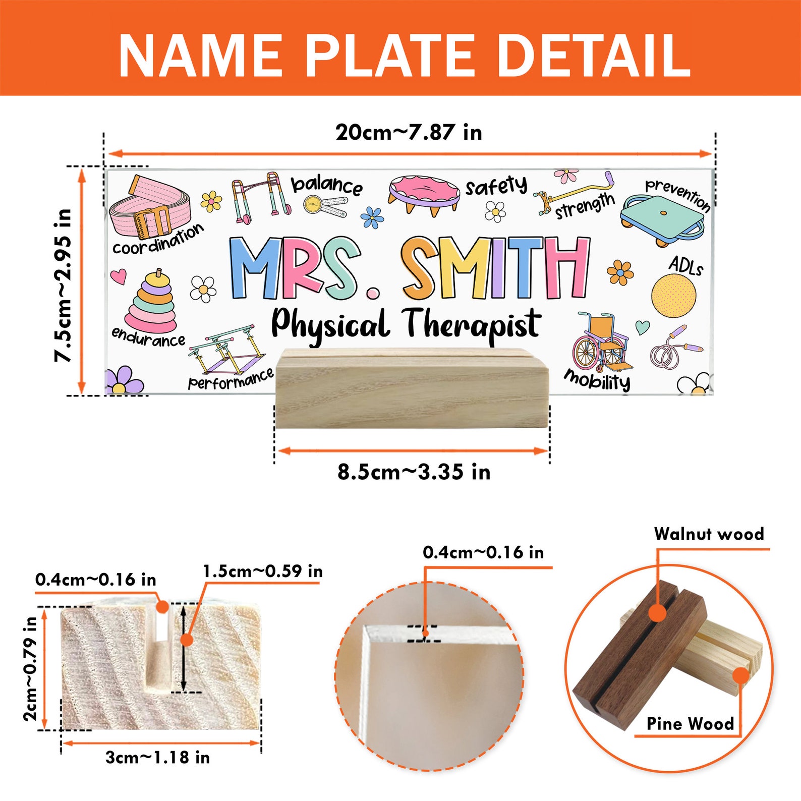 Physical Therapist Desk Name Sign, PT Name Plate, Physical Therapy Gift ...