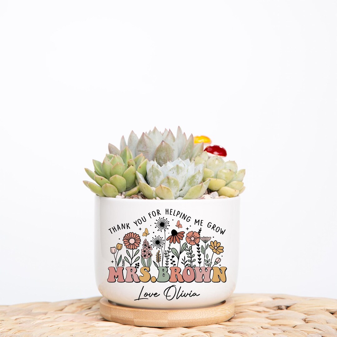 Teacher Appreciation Gift, Custom Teacher Plant Pot, Thank You for ...