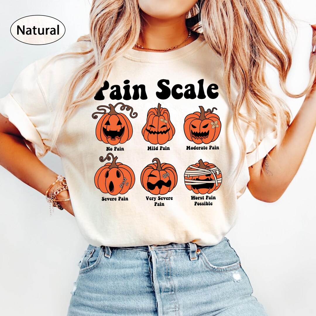 Nurse Fall Shirt, Pain Scale Fall Pumpkin Nurse Shirt, Halloween Nurse ...