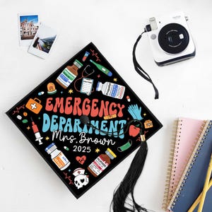 Nurse Graduation Cap Topper, Emergency Department Cap Topper, ER Nurse ...