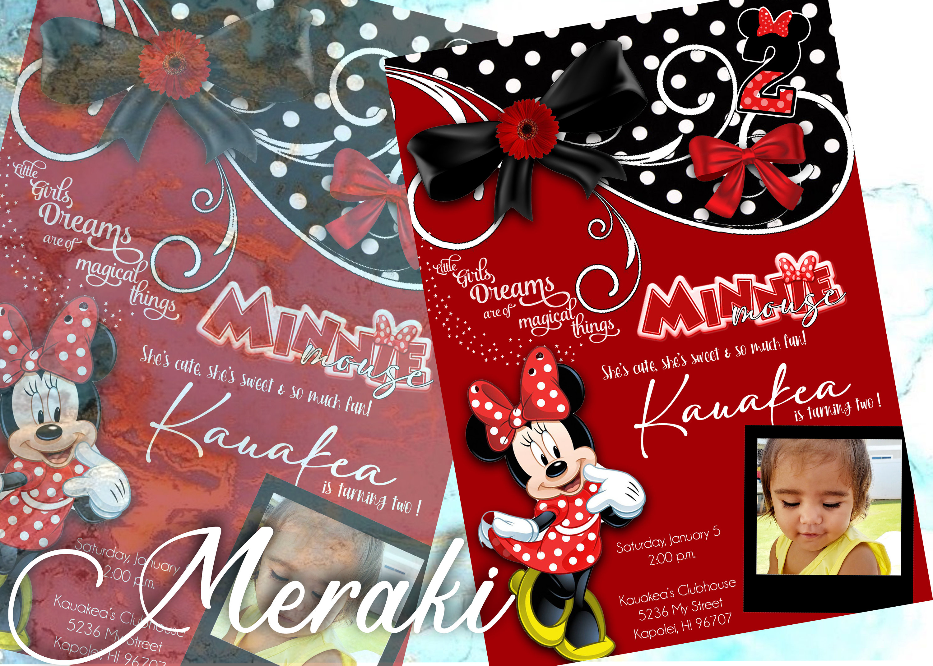 Minnie Mouse Invitation. Printed Digital File. Printed Invitations. - Etsy