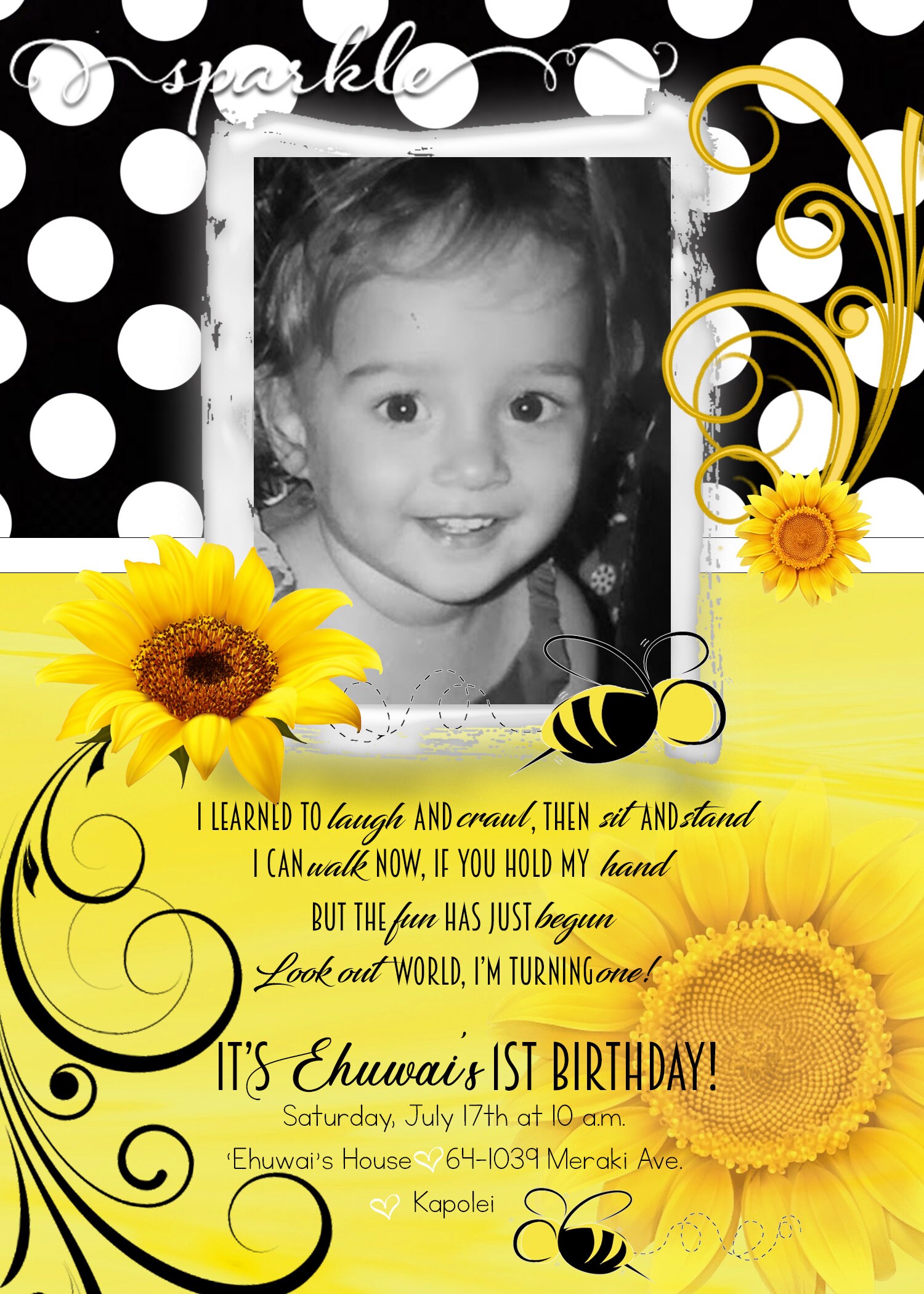 Bumblebee Photo Birthday Invitations, Bumblebee Invites, Custom ...