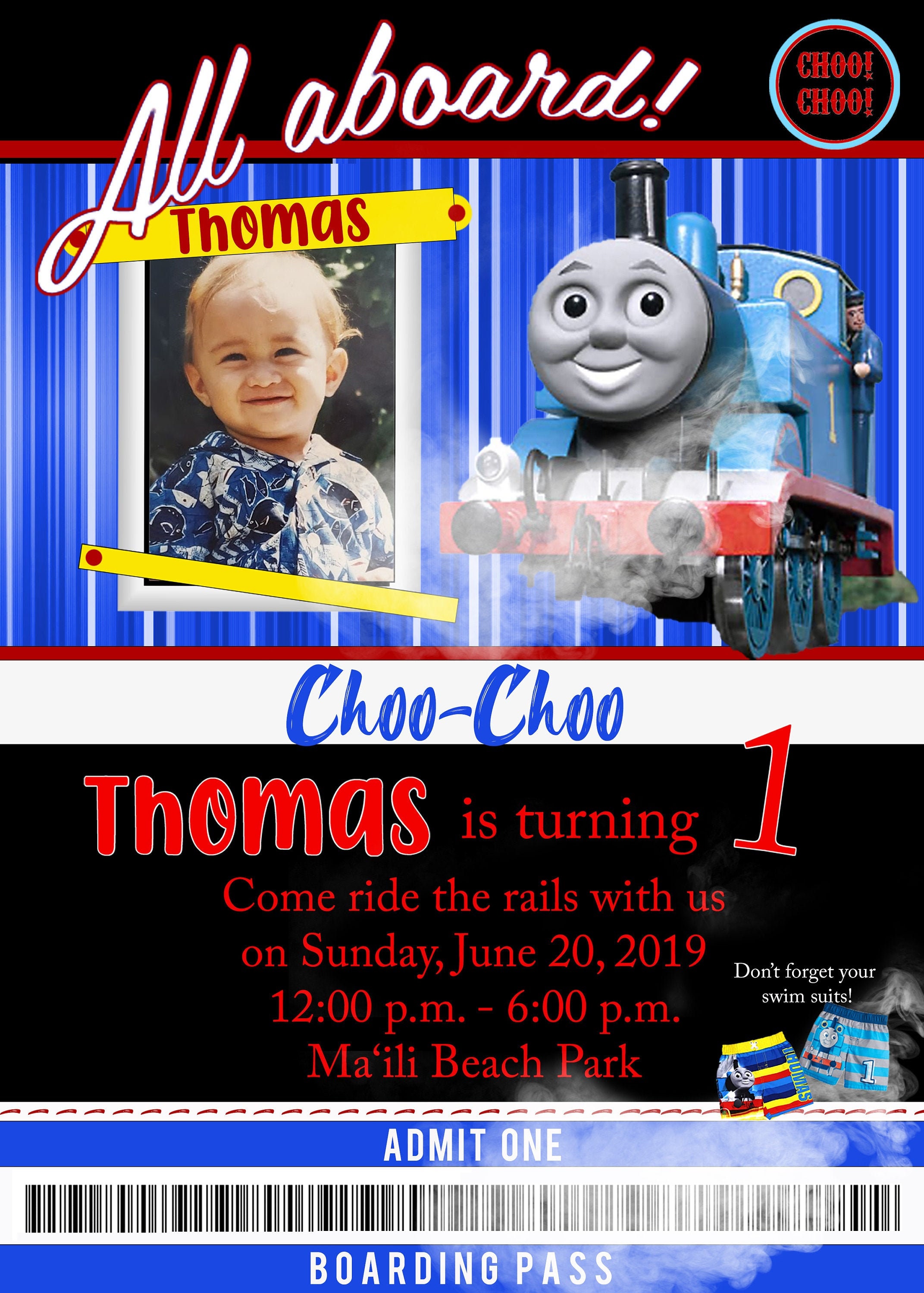Thomas the Train Invitation - Etsy
