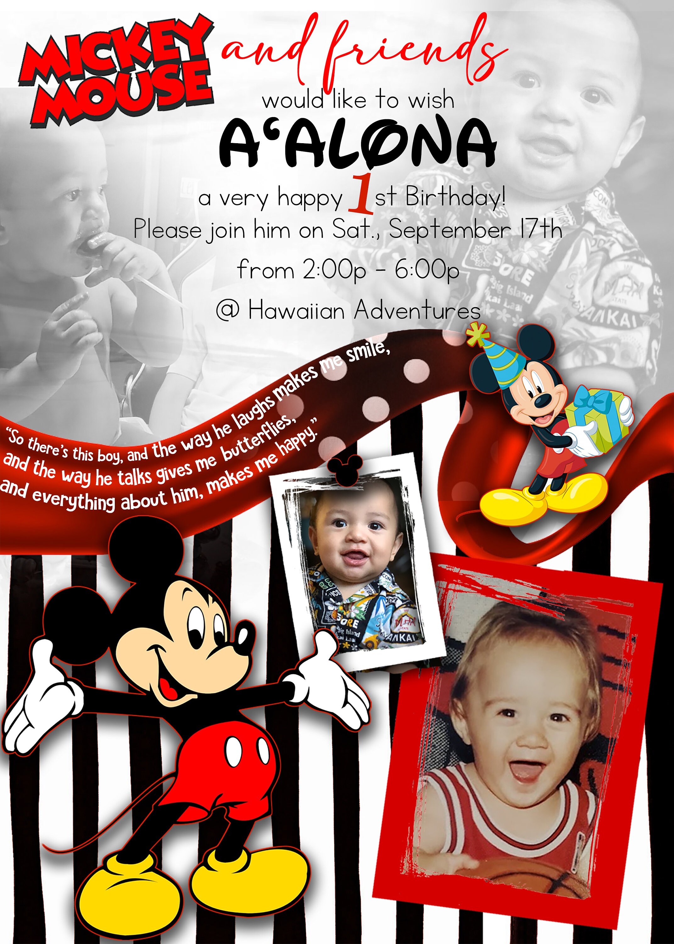 Inspired by Mickey Mouse Invitation. Custom Invitation Design Digital ...