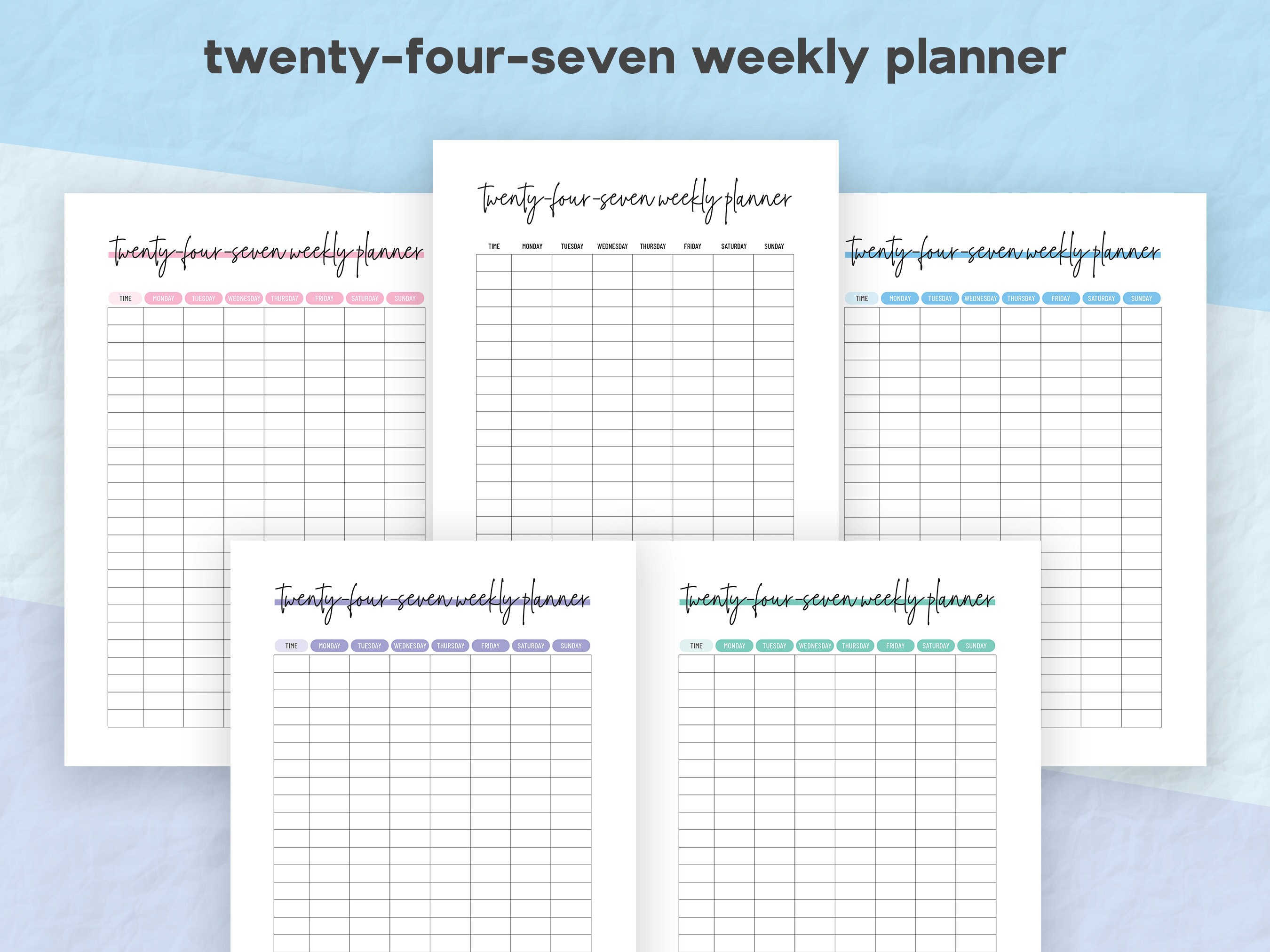 Printable Twenty-four-seven Weekly Planner, A4 A5 Letter - Etsy