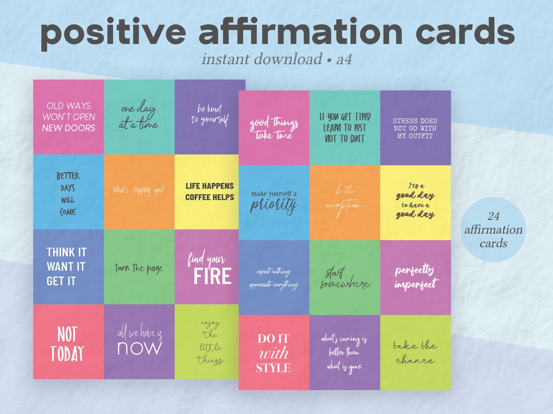Printable Positive Affirmation Planner Cards Stickers - Etsy