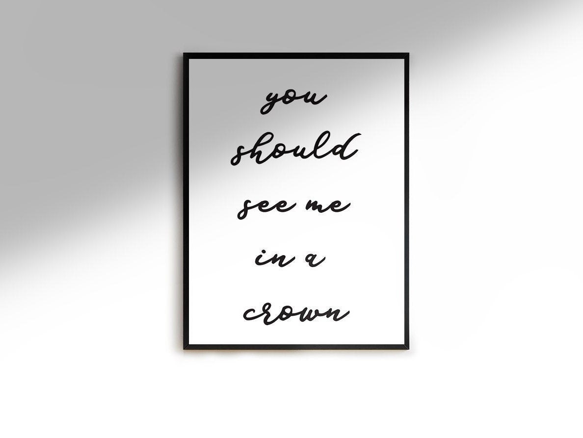 Billie Eilish You Should See Me in a Crown Printable Lyrics Wall Art ...