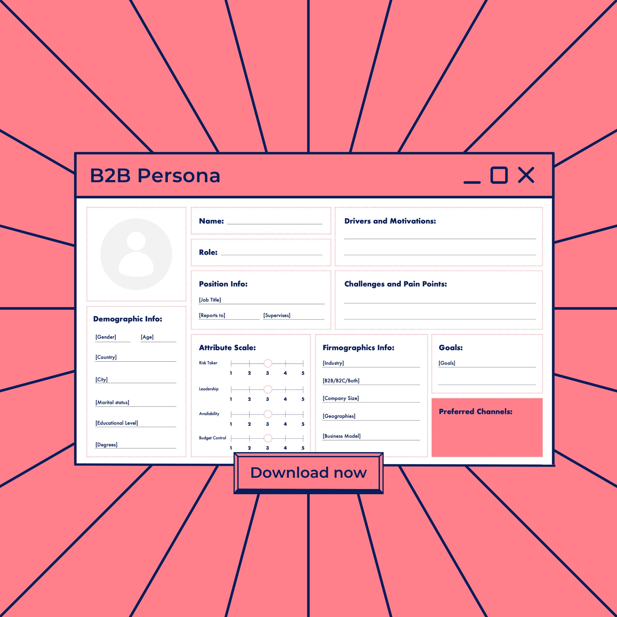 Persona Templates for UX Design and Product Managers, B2B and B2C ...