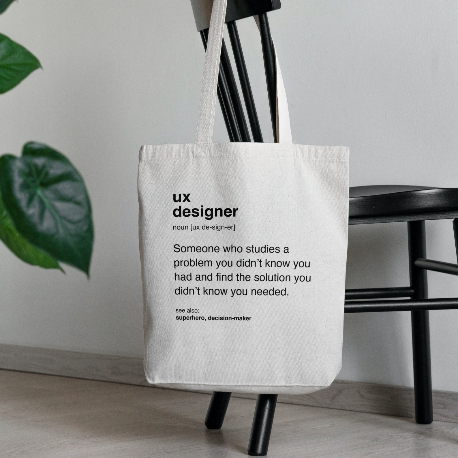 Funny UX Designer Classic Tote Bag for Creatives, Minimalist Gift ...