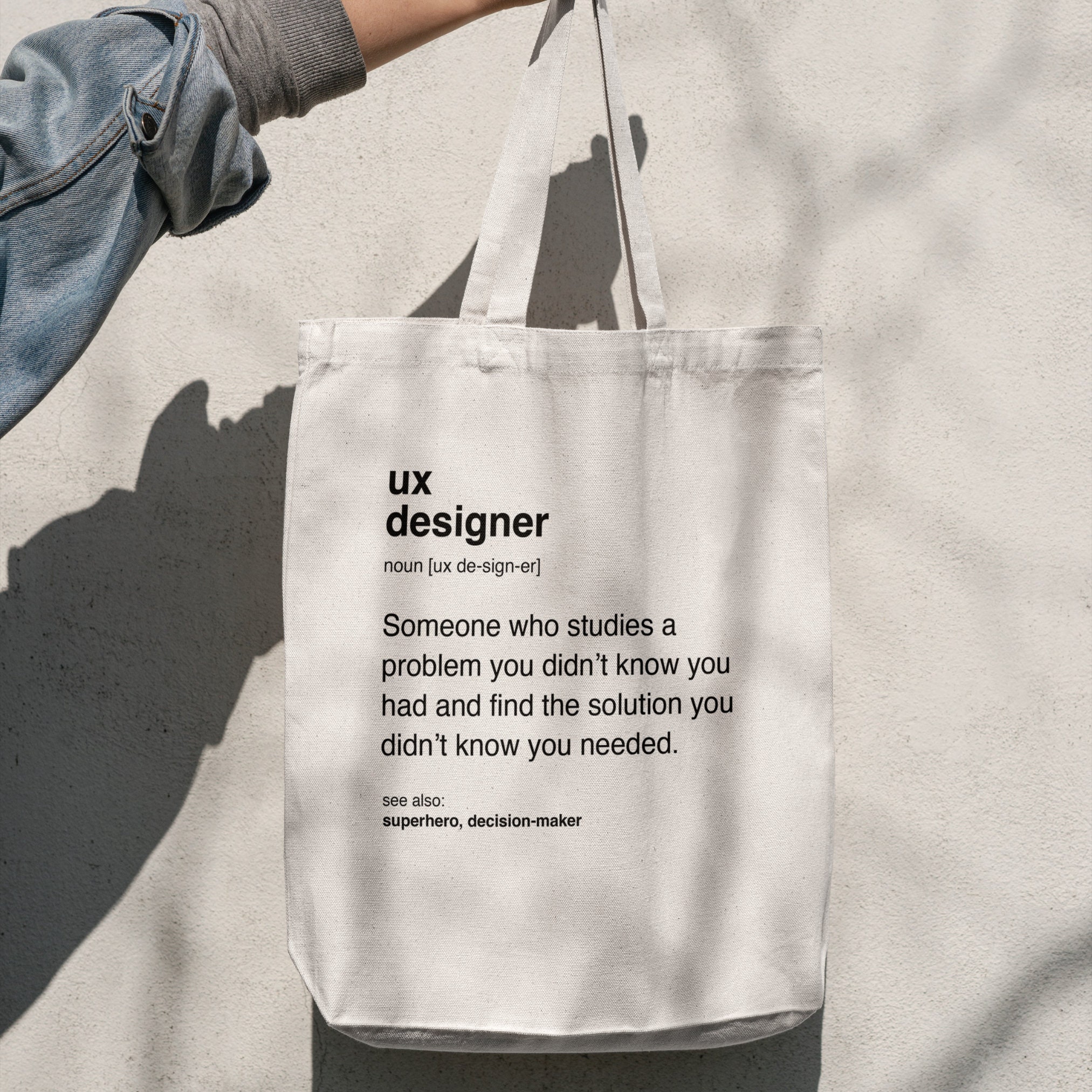 Funny UX Designer Classic Tote Bag for Creatives, Minimalist Gift ...