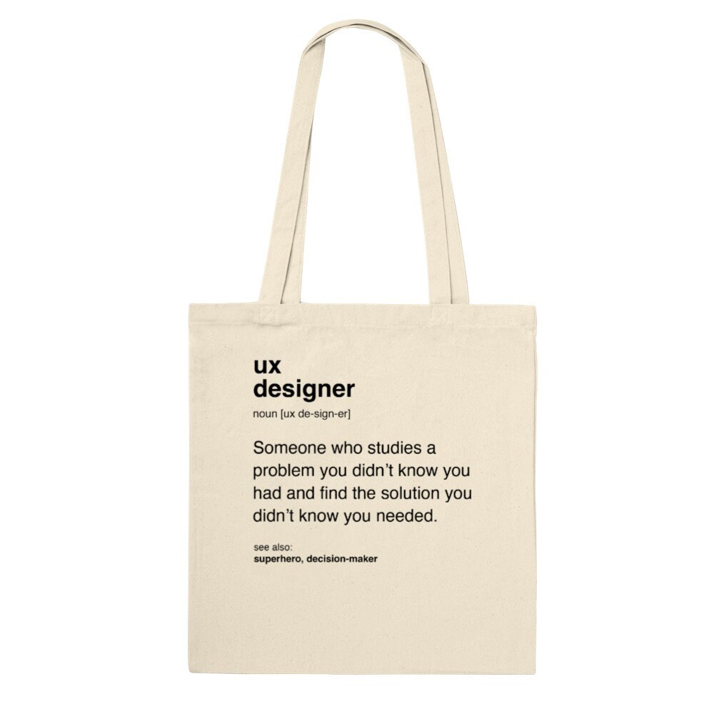 Funny UX Designer Classic Tote Bag for Creatives, Minimalist Gift ...