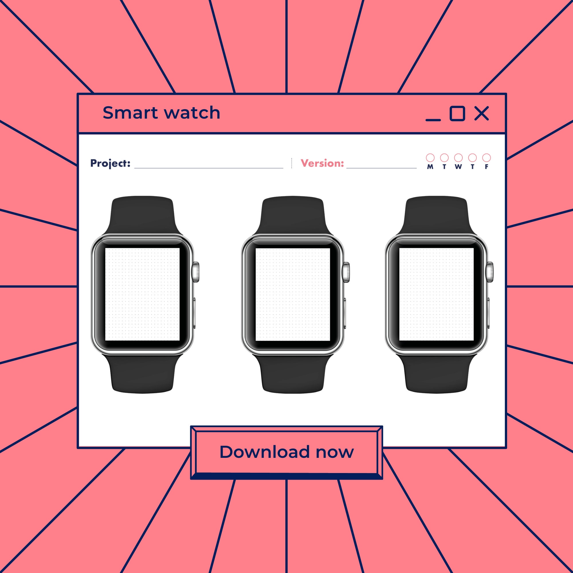UX Design Smart Watch Wireframes for UI Sketching and Low Fidelity ...