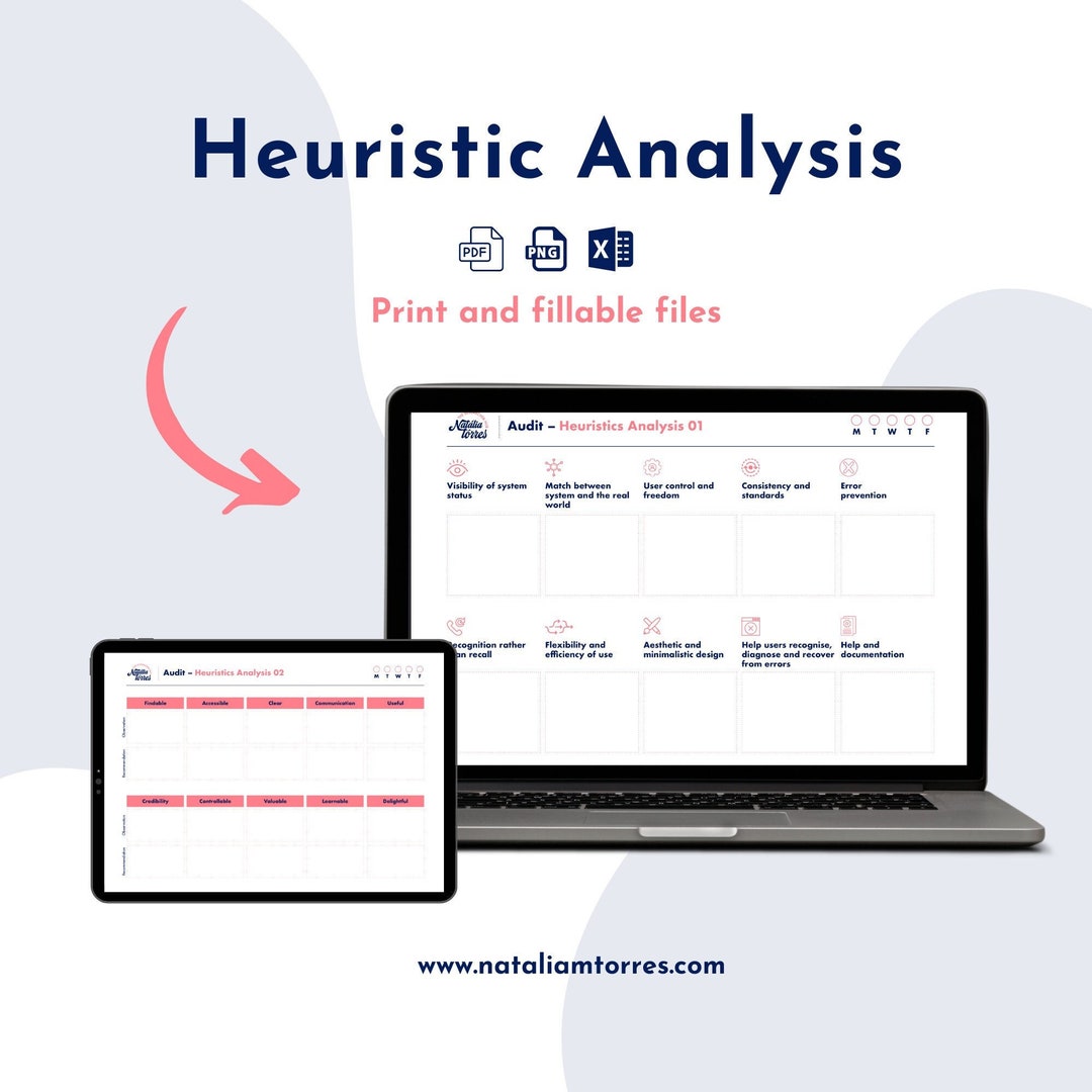 Heuristics Analysis UX Design Templates for Creative Designers, Ux ...
