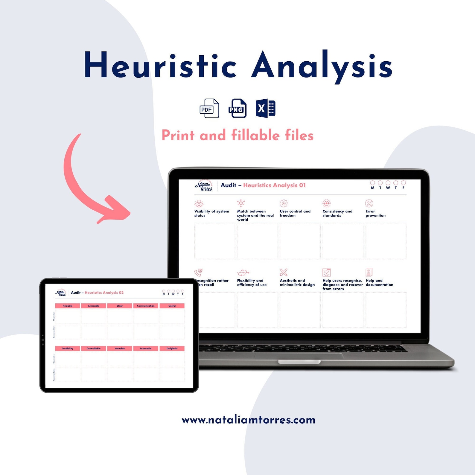 Heuristics Analysis UX Design Templates for Creative Designers, Ux ...