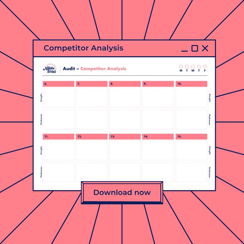 Competitor Analysis Templates for UX Design, Business and Marketing ...