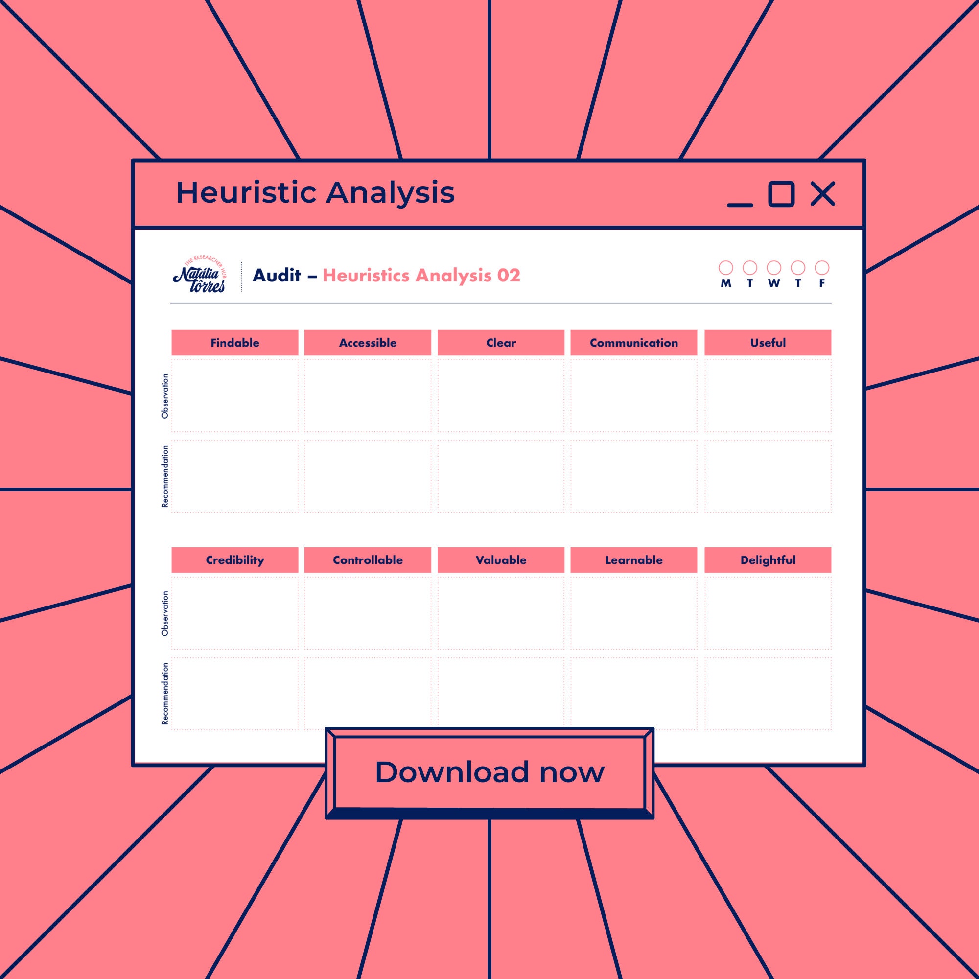 Heuristics Analysis UX Design Templates for Creative Designers, Ux ...