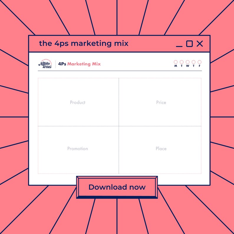 4P Marketing Mix Template for Business Strategy and Product Design ...