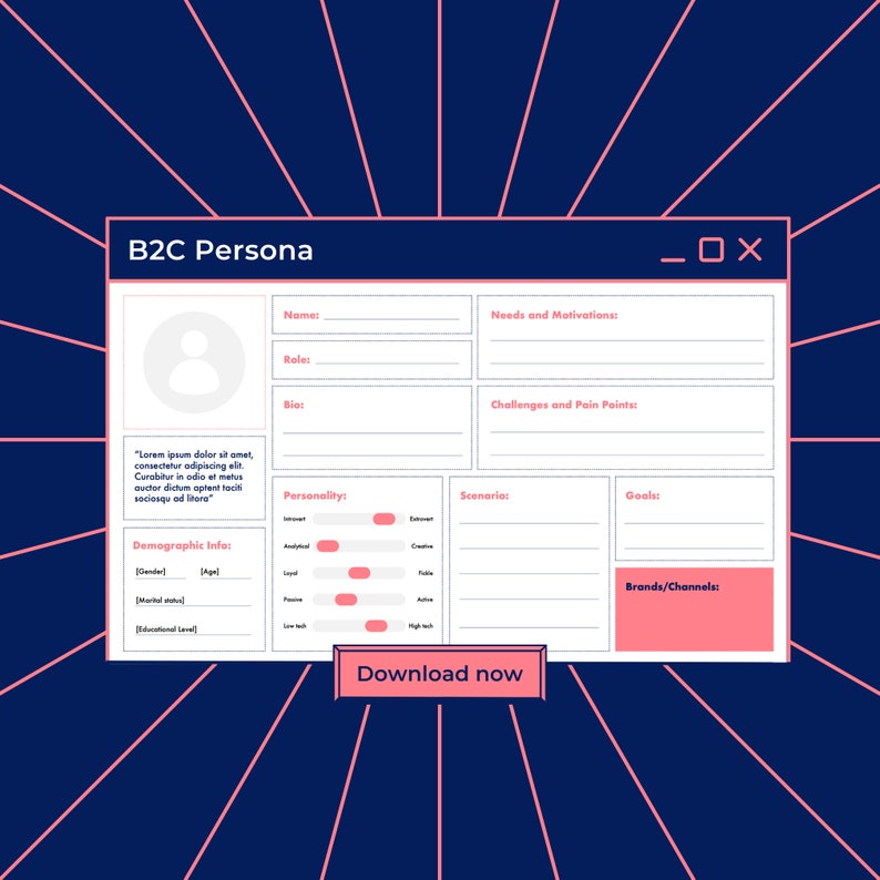 Persona Templates for UX Design and Product Managers, B2B and B2C ...
