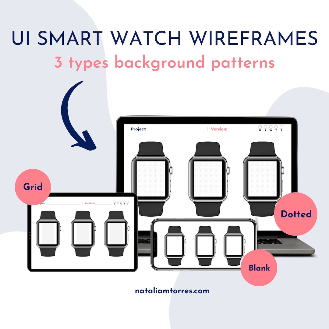 UX Design Smart Watch Wireframes for UI Sketching and Low Fidelity ...