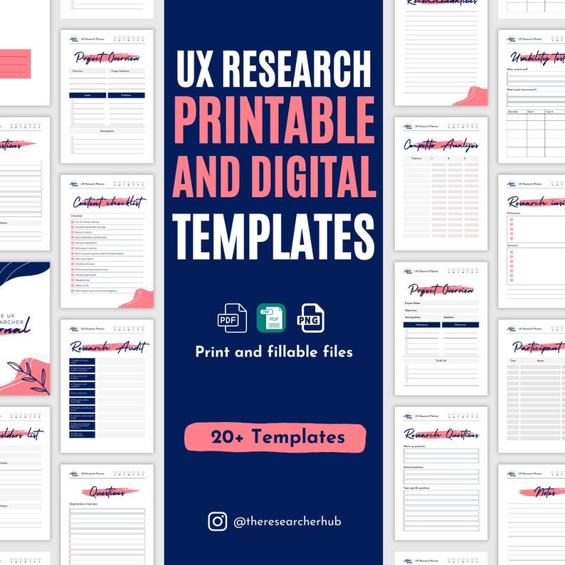 Ultimate UX Research Design Digital Planner and Printable Templates for ...