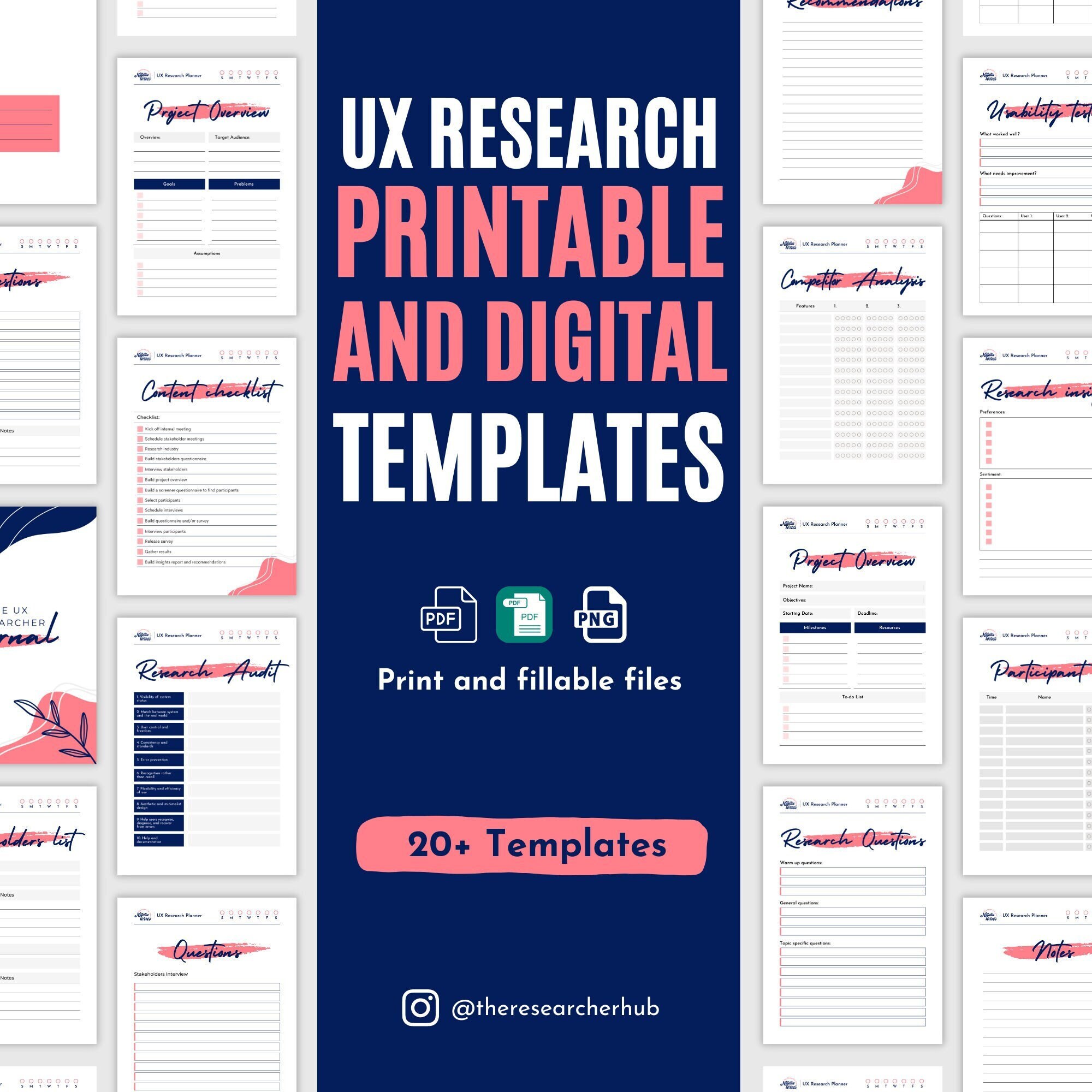 Ultimate UX Research Design Digital Planner and Printable Templates for ...