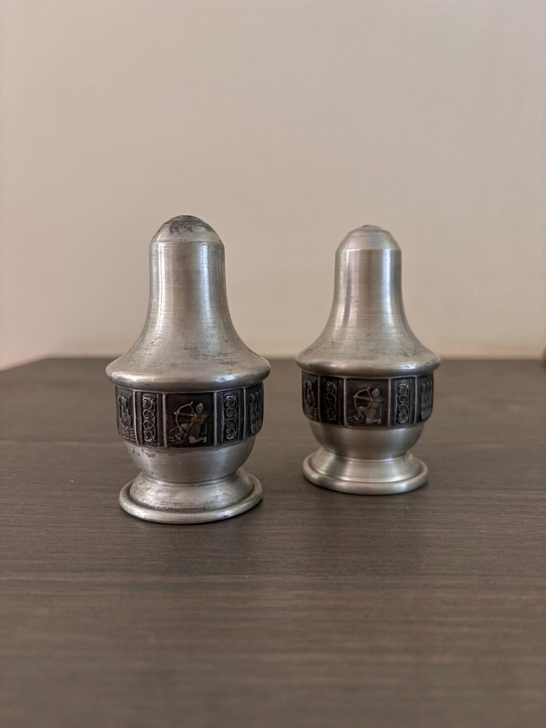 Vintage Norway Pewter Salt and Pepper Shaker - Etsy