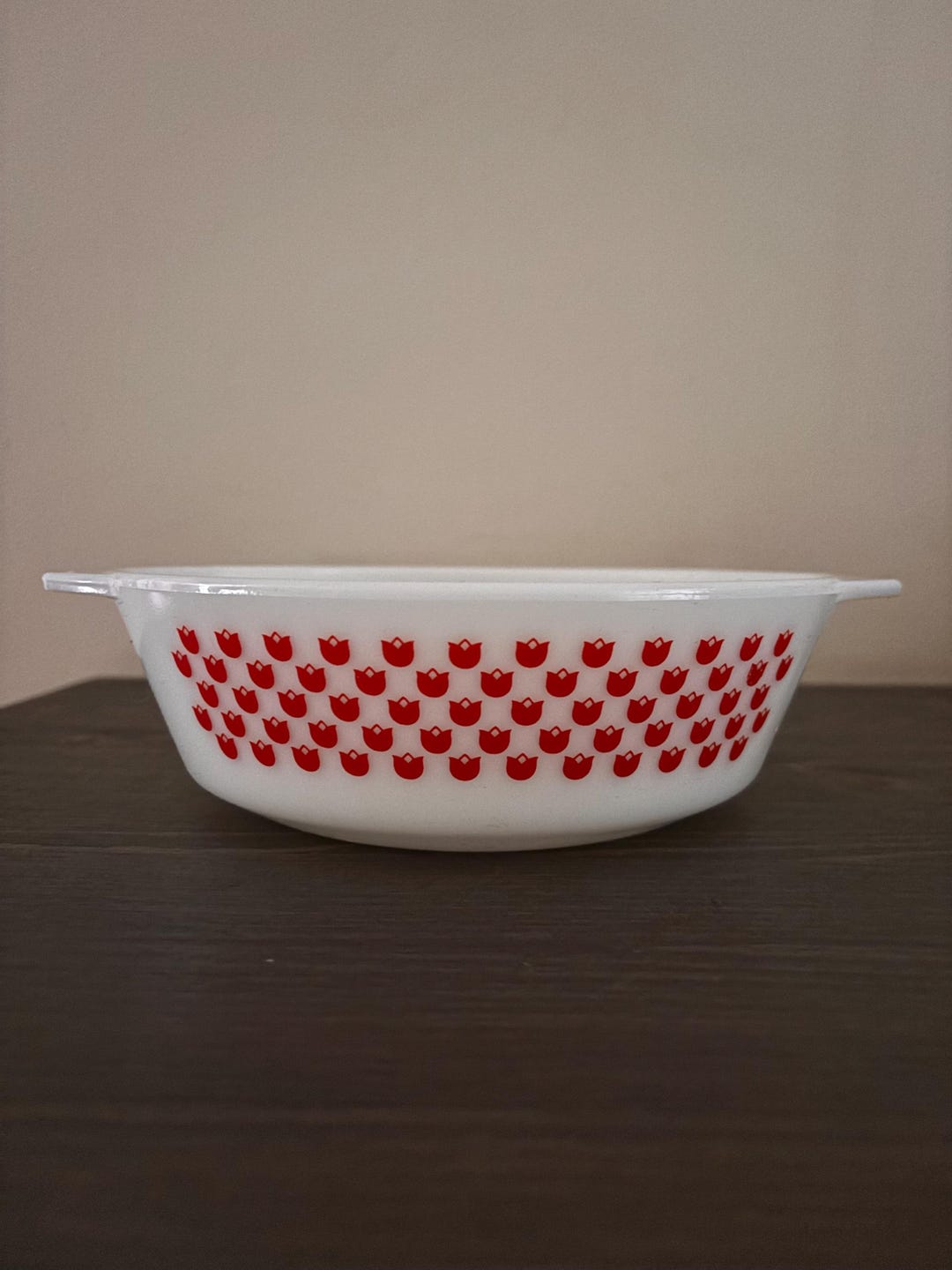 Vintage Pyrex England Red Tulip Casserole Dish - Etsy