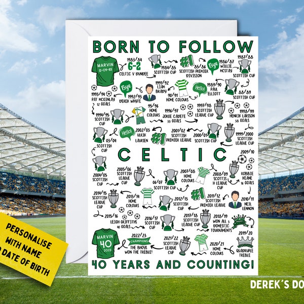 Celtic Football Birthday Card - Etsy