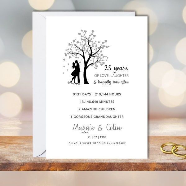 Silver Wedding Anniversary Cards - Etsy