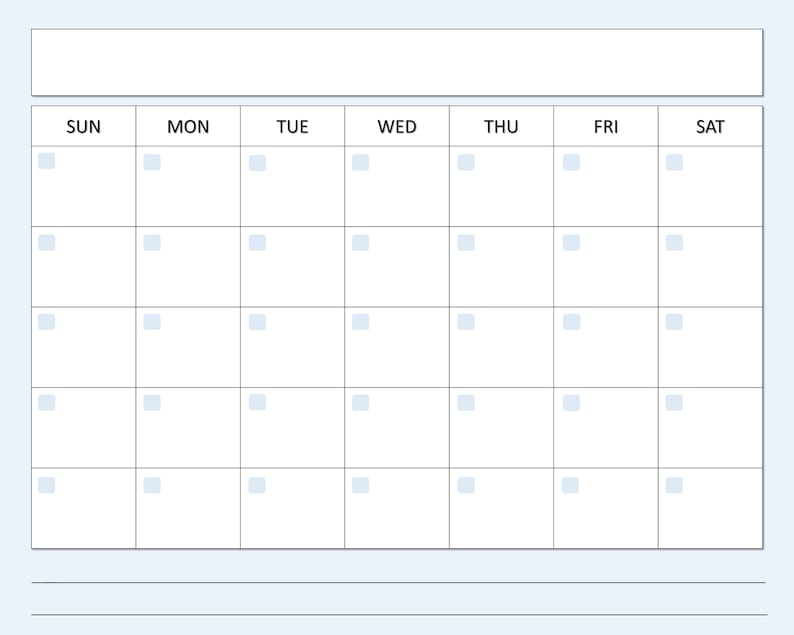 Printable Digital Download Perpetual Blank Calendar Instant Download ...